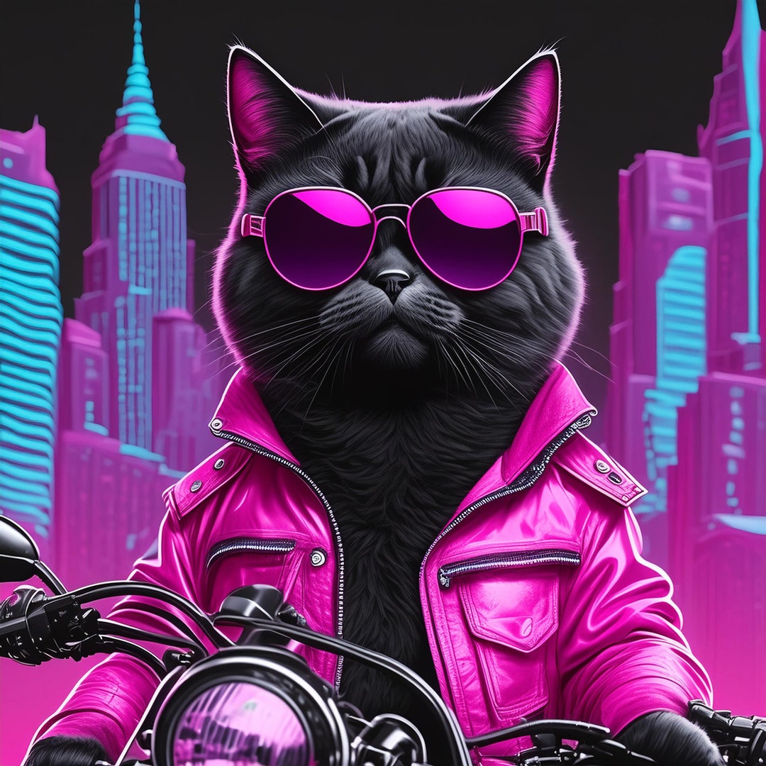 Biker Cats 100 JPG Clipart Digital Download Bundle (LMHBIKERCATS501-600 ...