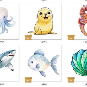 Sea Life Sublimation Heat Transfer Prints: 10-print Bundle - Etsy