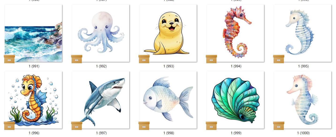 Sea Life Sublimation Heat Transfer Prints: 10-print Bundle - Etsy