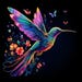 Neon Iridescent Hummingbirds 100 JPG Clipart Digital Download for ...