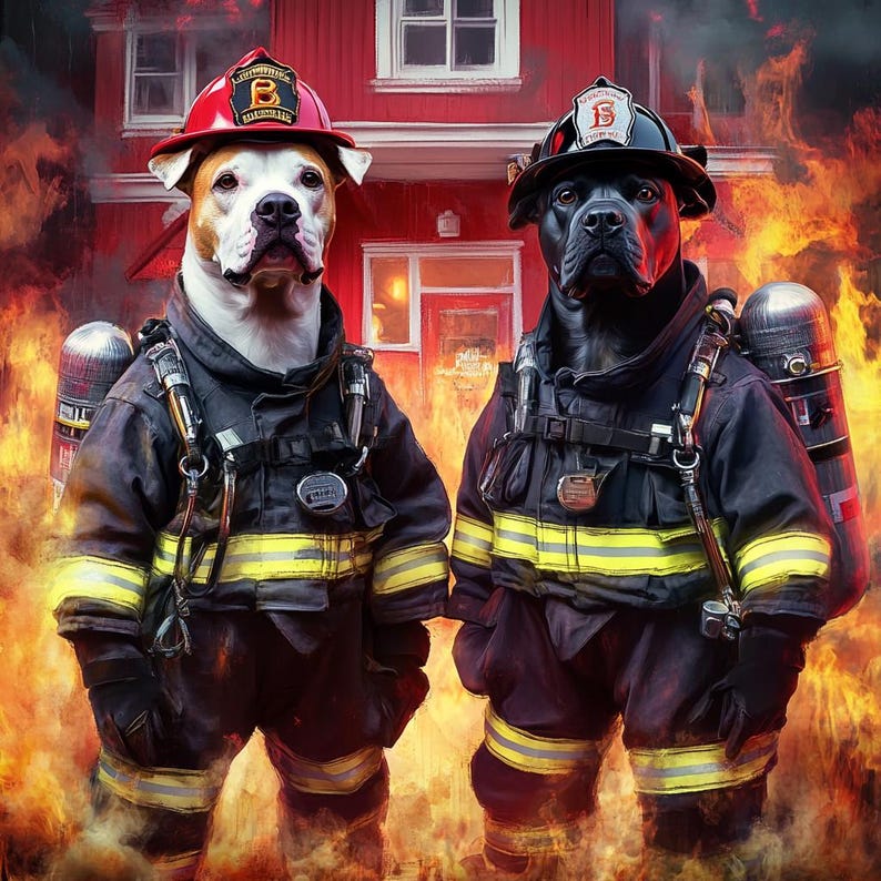 FIREFIGHTER DOGS 100 PNG Clip Art Digital Download Bundle for ...