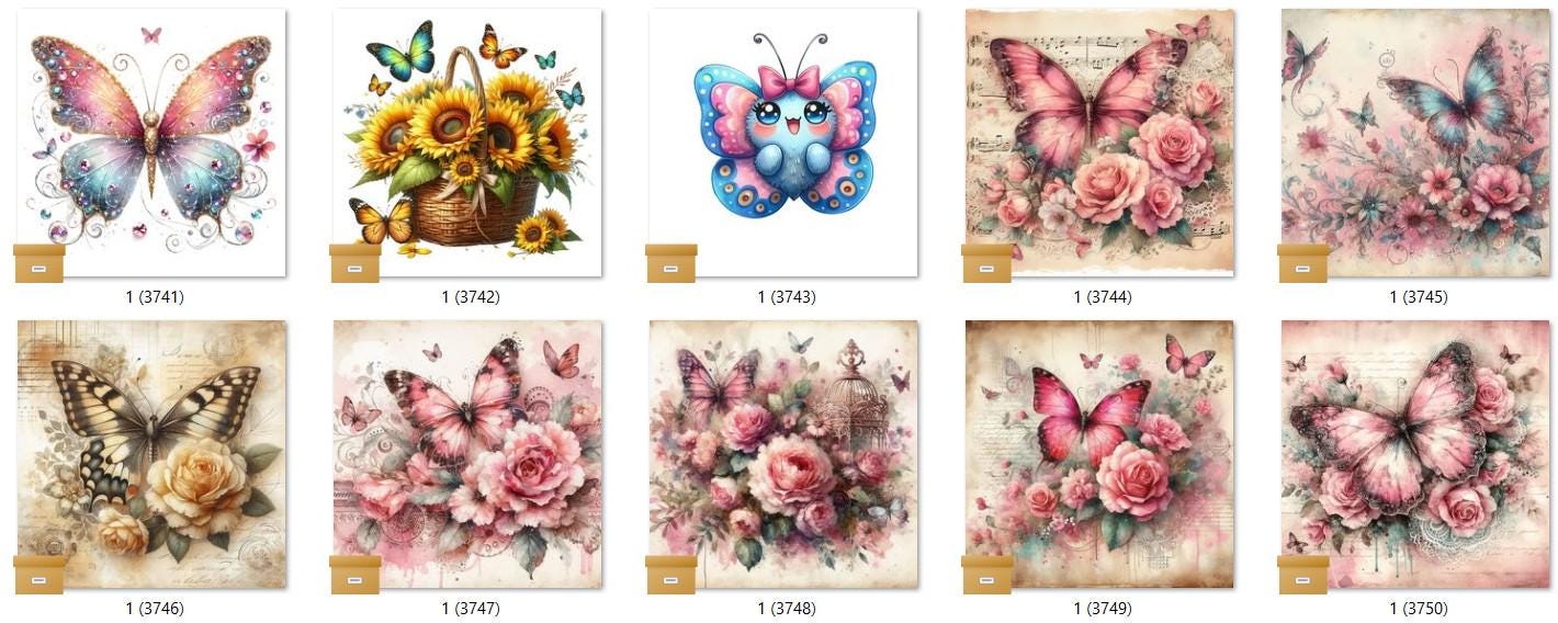 BUTTERFLY Ready to Press Sublimation Transfer Prints (ARANIMAL3711-3800 ...