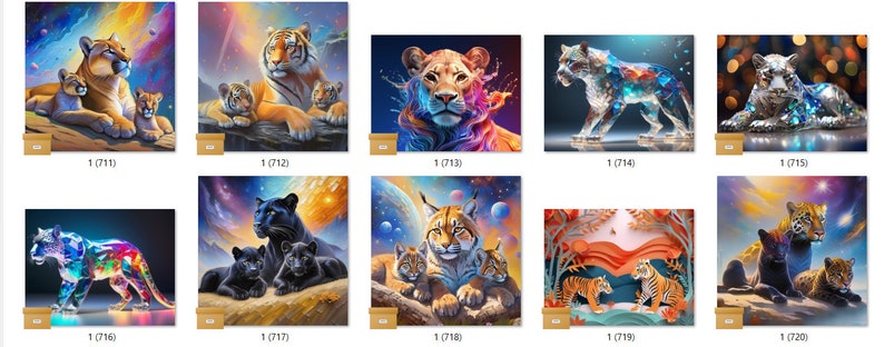Big Cats Clipart Bundle: Lions, Tigers, Bears, Leopards (100 JPG ...