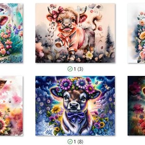 Cow Ready to Press Sublimation Transfer Bundles of 10 Designs (LMHCOW1 ...