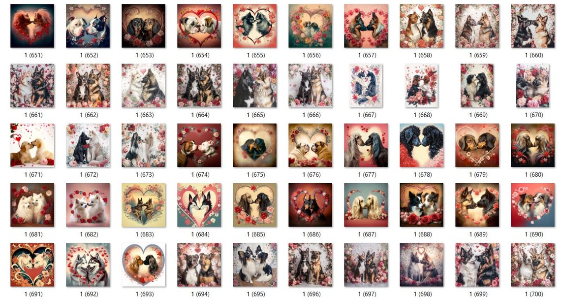 Valentine Dogs 500 PNG Digital Clip[ Art Bundle Download Bundle for ...