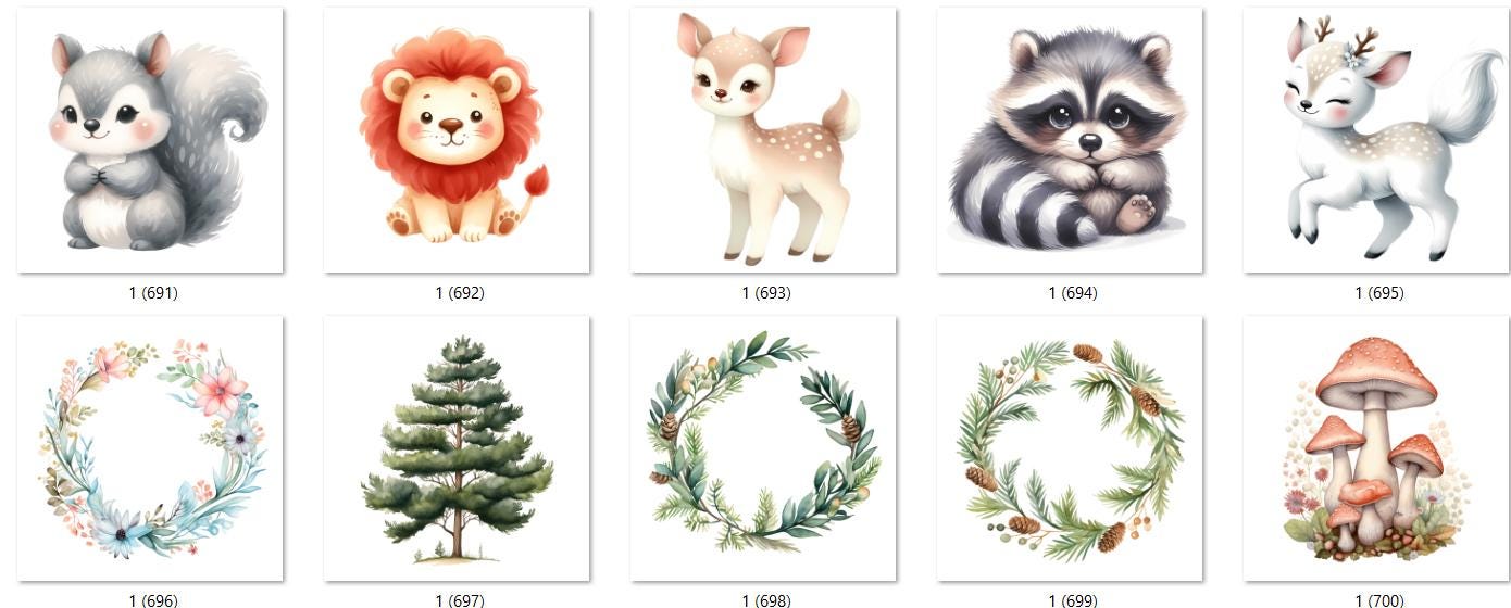 CUTE ANIMAL Ready to Press Sublimation Heat Transfer Print Bundles of ...