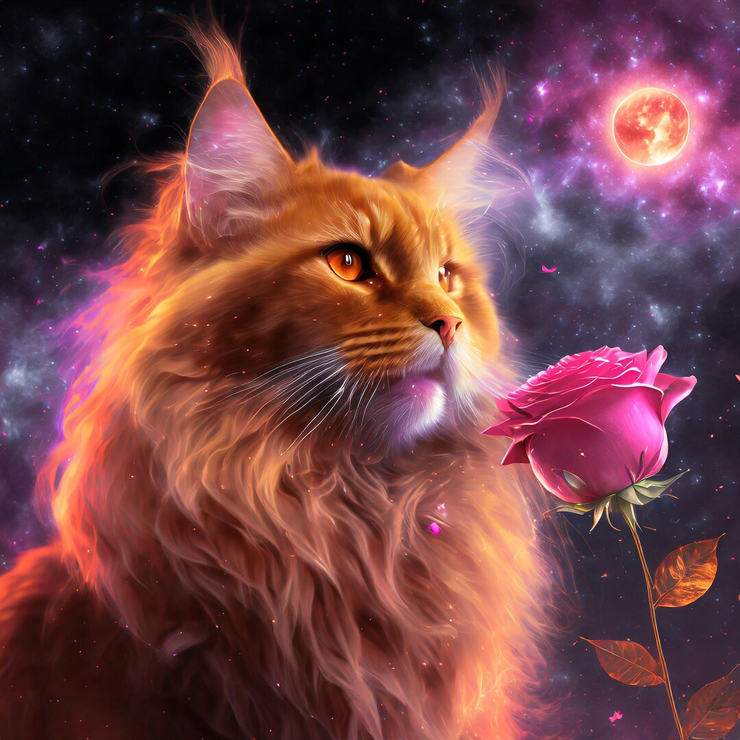Galactic Floral Cats 50 JPG Clipart/tumbler Wrap Digital Download ...