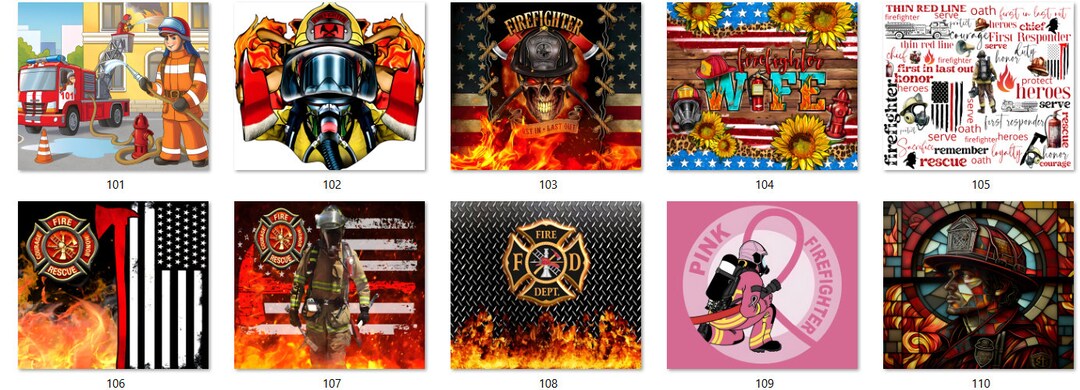 Firefighter & Police Sublimation Heat Transfer Prints - Bundle of 10 - Etsy