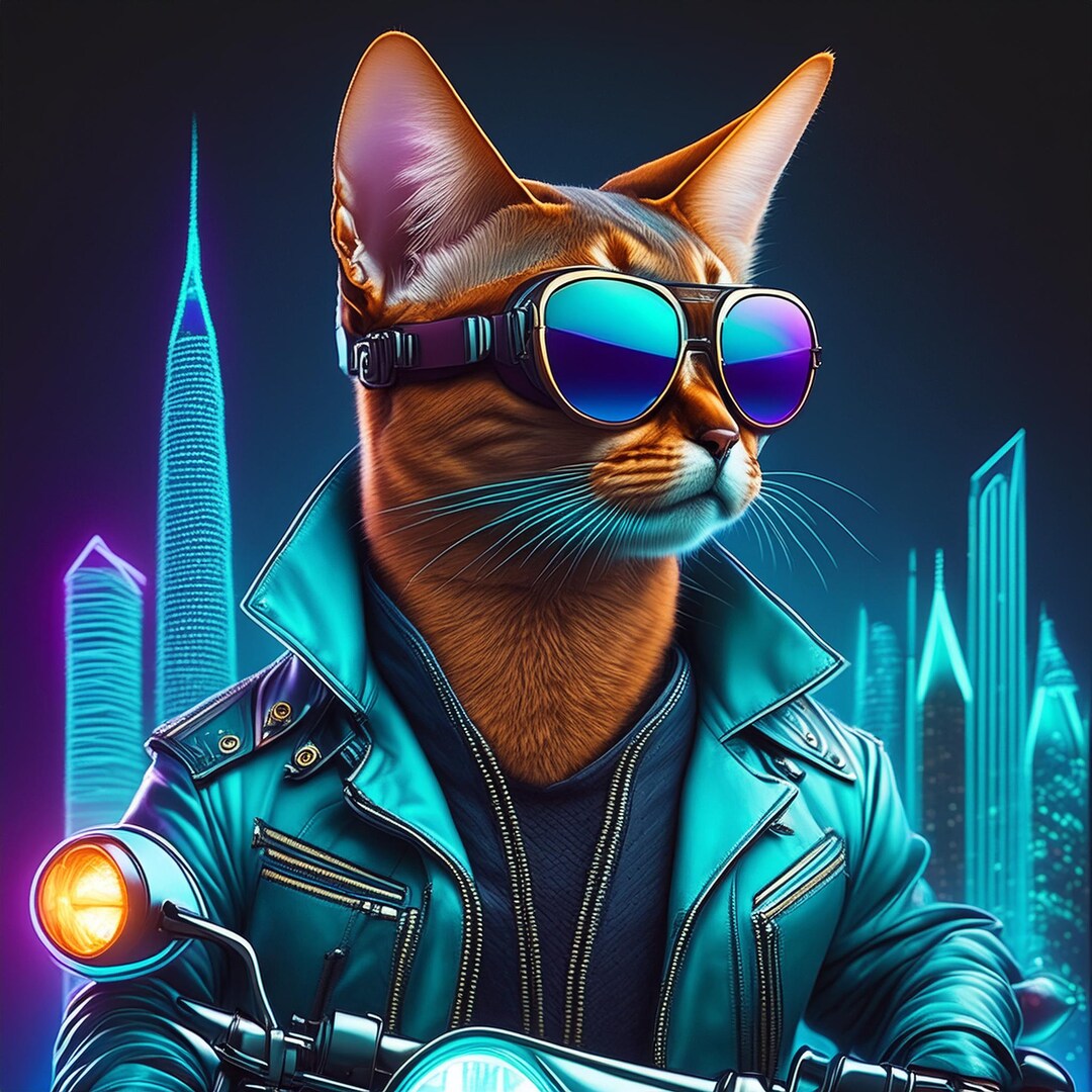 Biker Cats 50 JPG Clipart Digital Download Bundle (LMHBIKERCATS1-50 ...