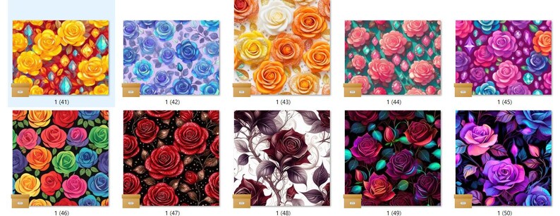 Rose Sublimation Print Bundle: Ready to Press Heat Transfers (set of 10 ...