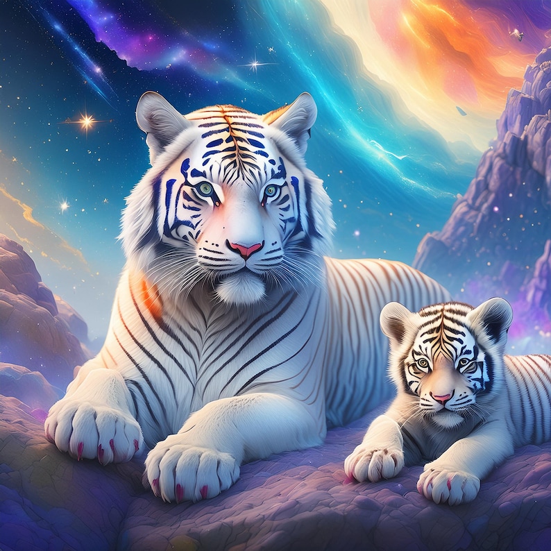 Big Cats Clipart Bundle: Lions, Tigers, Bears, Leopards (50 JPG Digital ...