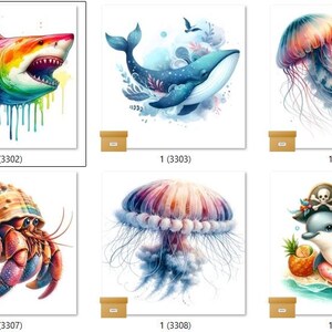 ANIMAL & SEA LIFE Ready to Press Sublimation Transfer Prints ...
