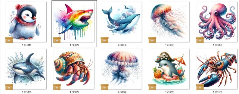 ANIMAL & SEA LIFE Ready to Press Sublimation Transfer Prints ...