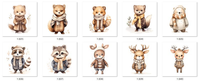 CUTE ANIMAL Ready to Press Sublimation Heat Transfer Print Bundles of ...
