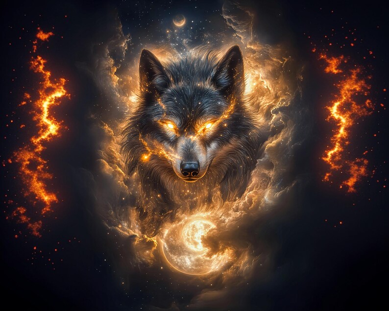 Cosmic Wolves 100 PNG Digital Clipart Bundle Download (LMHCOSMIC ...