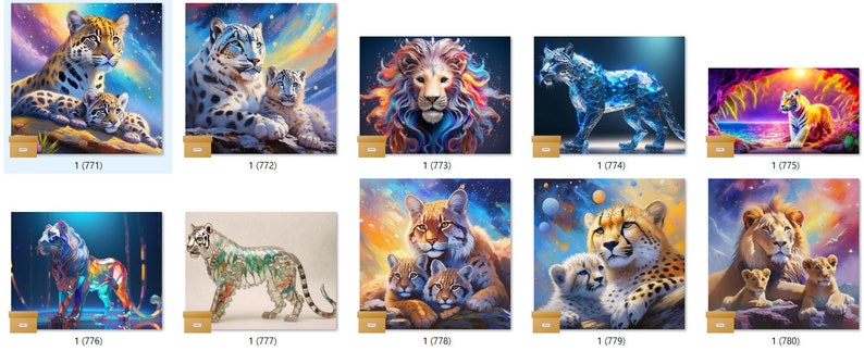 Big Cats Clipart Bundle: Lions, Tigers, Bears, Leopards (100 JPG ...