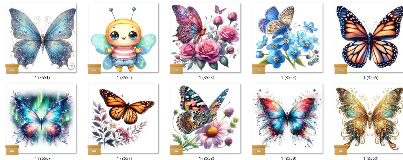 BUTTERFLY Ready to Press Sublimation Transfer Prints (ARANIMAL3531-3620 ...