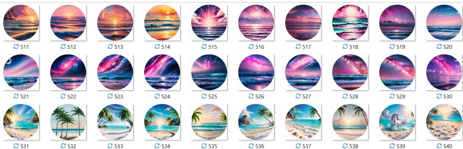 Ocean & Beach Coaster Transfer Prints: Ready to Press, 60 Image Bundle ...