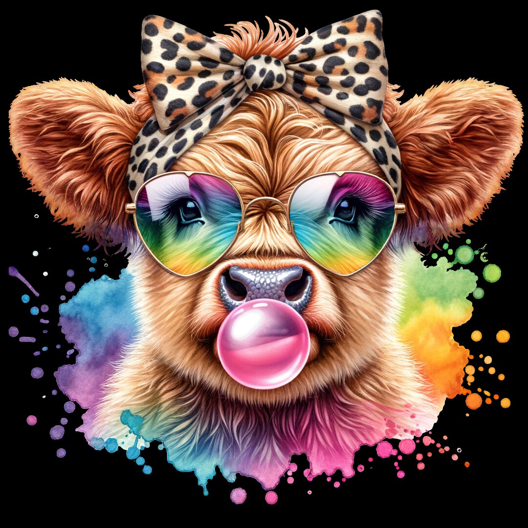Neon Animal Sublimation Heat Transfer Prints: Cow & Bunny Bundle - Etsy