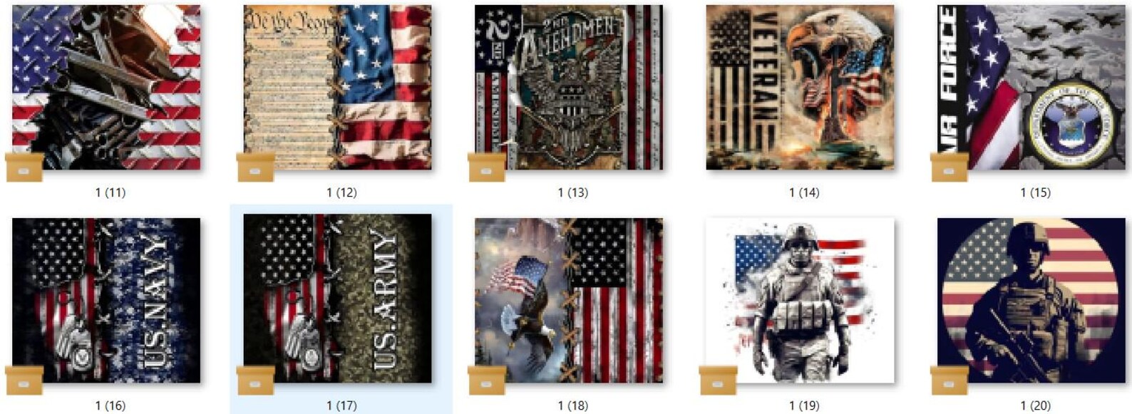 MILTARY Ready to Press Sublimation Heat Transfer Print Bundles of 10 ...