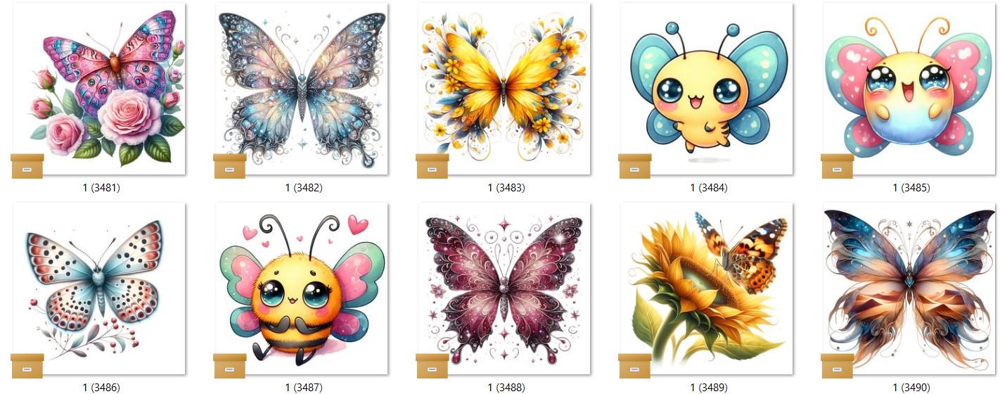 Butterfly Ready to Press Sublimation Transfer Prints (ARANIMAL1531-1620 ...