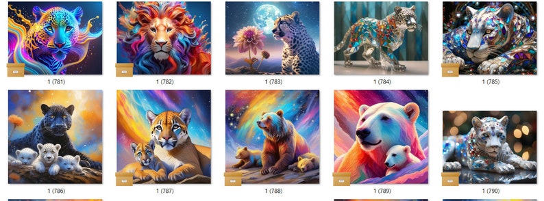 Big Cats Clipart Bundle: Lions, Tigers, Bears, Leopards (100 JPG ...