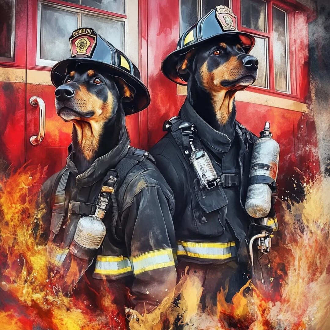 FIREFIGHTER DOGS 100 PNG Clip Art Digital Download Bundle for ...