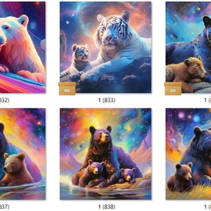 Big Cats Clipart Bundle: Lions, Tigers, Bears, Leopards (50 JPG Digital ...