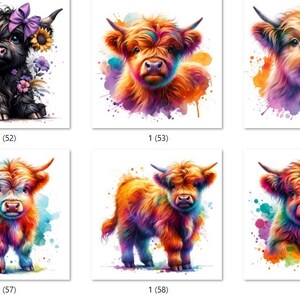 Highland Cow Ready to Press Sublimation Heat Transfer Bundles of 10 ...