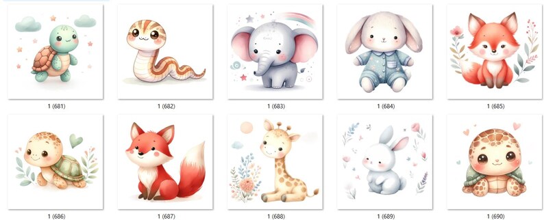 CUTE ANIMAL Ready to Press Sublimation Heat Transfer Print Bundles of ...