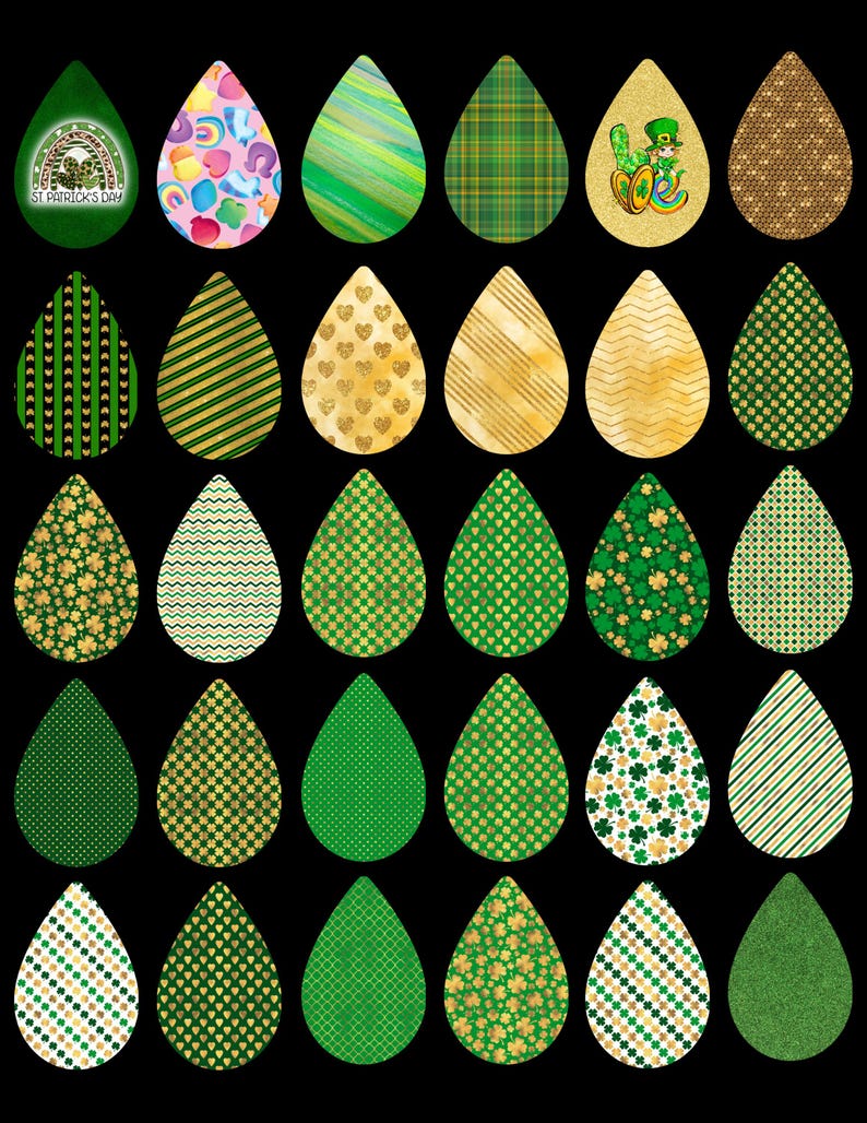 Teardrop Earring Ready to Press Sublimation Heat Transfers Bundles ...
