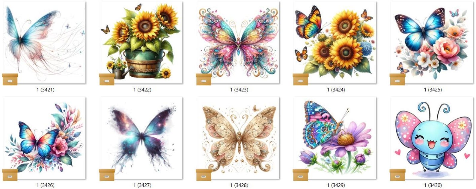 Butterfly Ready to Press Sublimation Transfer Prints (ARANIMAL1531-1620 ...