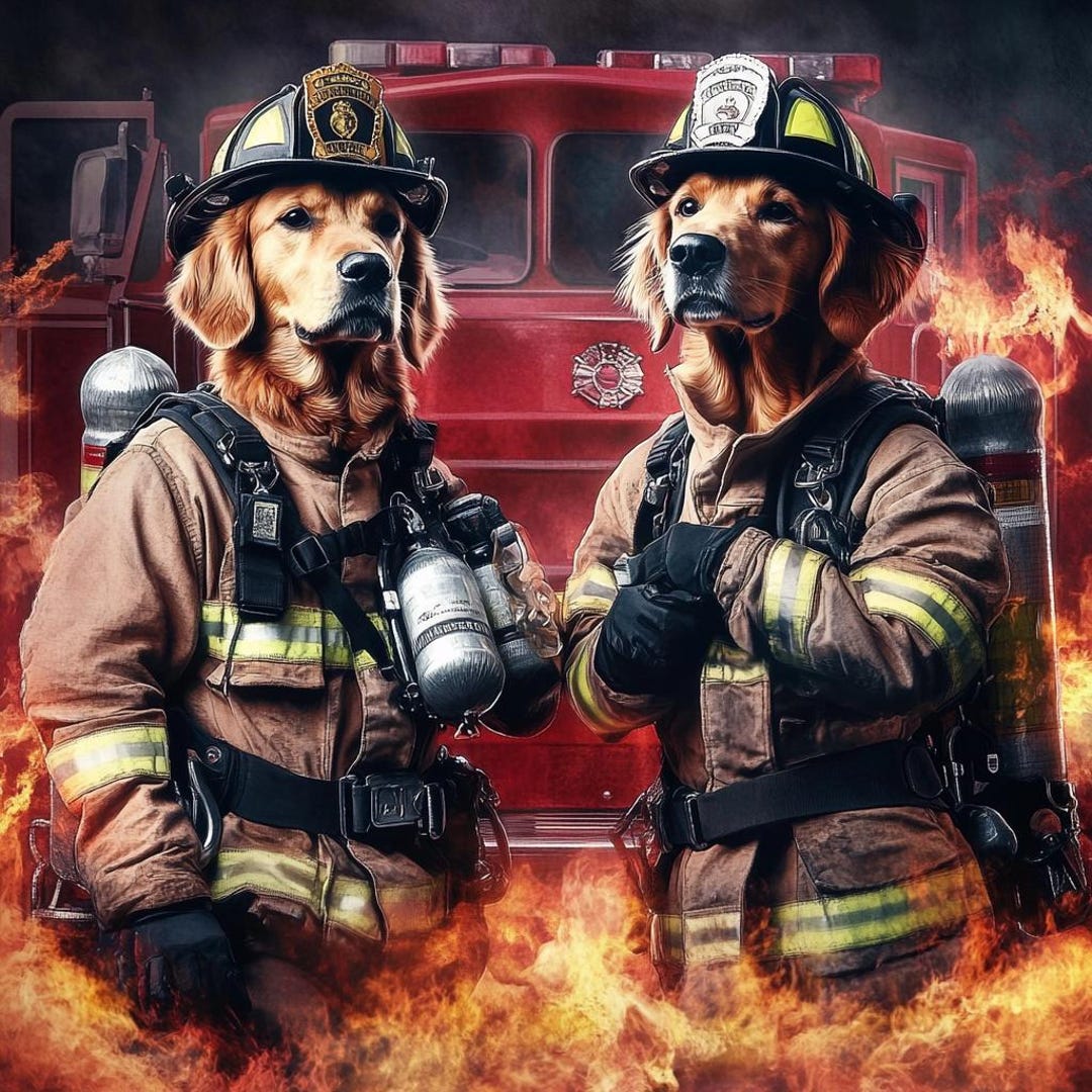 FIREFIGHTER DOGS 100 PNG Clip Art Digital Download Bundle for ...