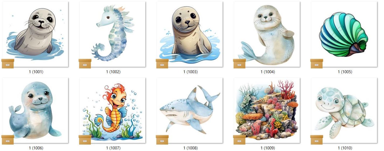 Sea Life Sublimation Heat Transfer Prints: 10-print Bundle - Etsy