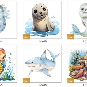 Sea Life Sublimation Heat Transfer Prints: 10-print Bundle - Etsy