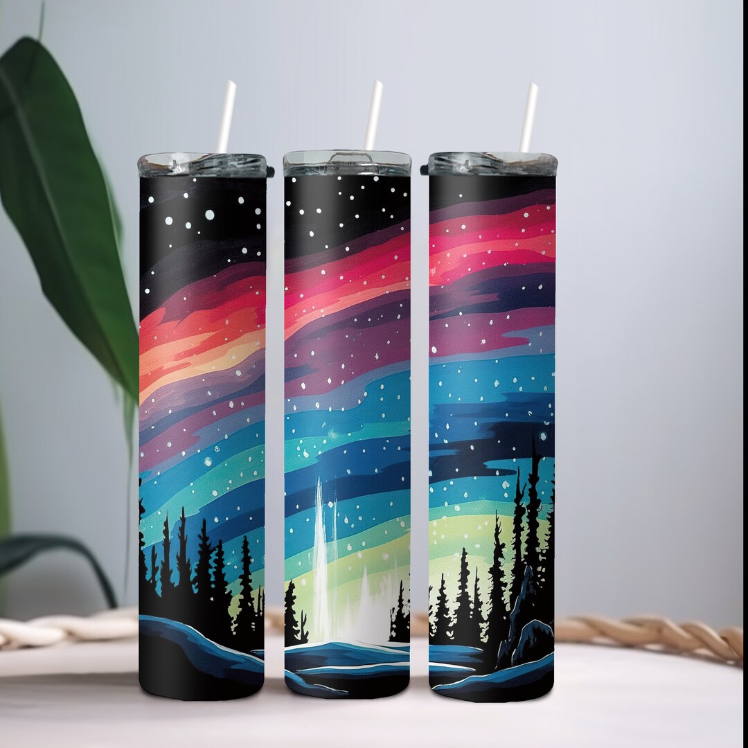 200Z Skinny Tumbler With Metal Straw and Your Choice of 9 Sublimation ...