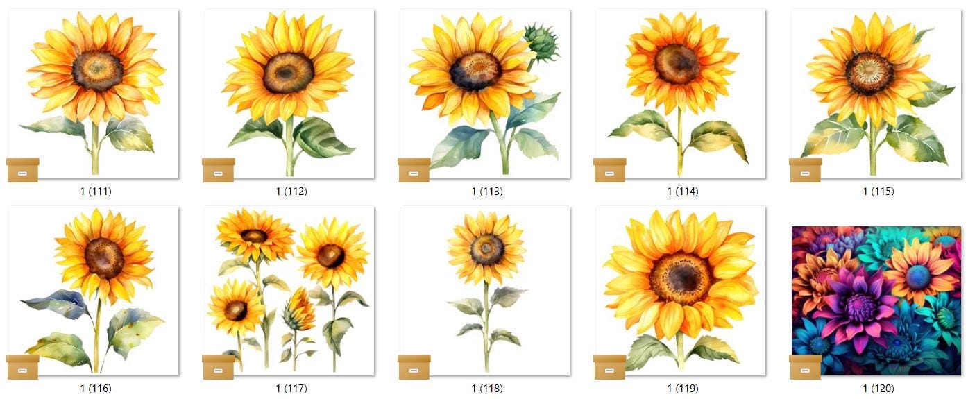 Floral Ready to Press Sublimation Heat Transfer Prints Bundle of 10 ...
