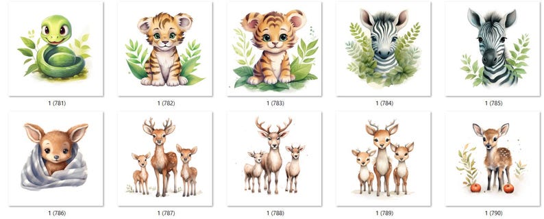 Cute Animal Ready to Press Sublimation Heat Transfer Print Bundles of ...