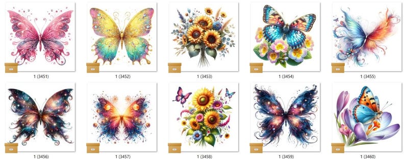 Butterfly Ready to Press Sublimation Transfer Prints (ARANIMAL1531-1620 ...