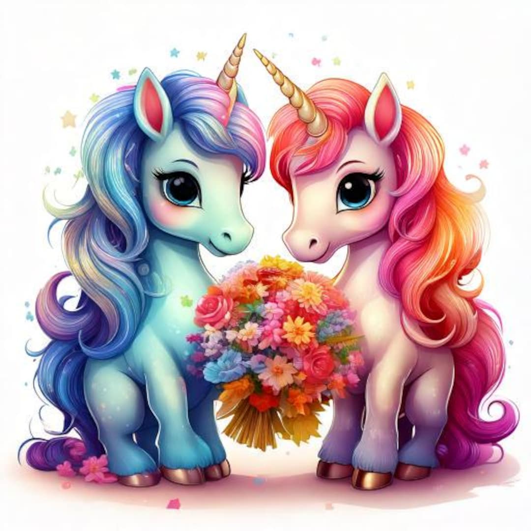 CHIBI UNICORNS 100 JPG Clipart Digital Download Bundle ...