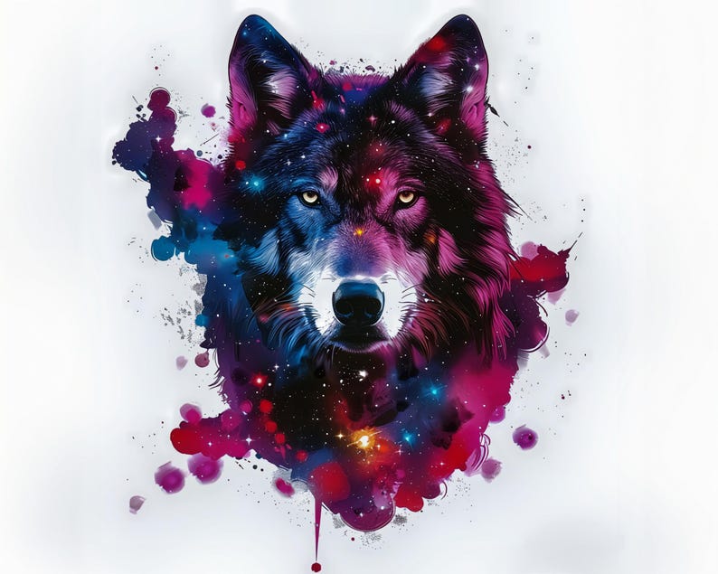 Cosmic Wolves 100 PNG Digital Clipart Bundle Download (LMHCOSMIC ...