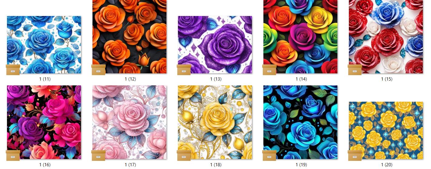 Rose Sublimation Print Bundle: Ready to Press Heat Transfers (set of 10 ...