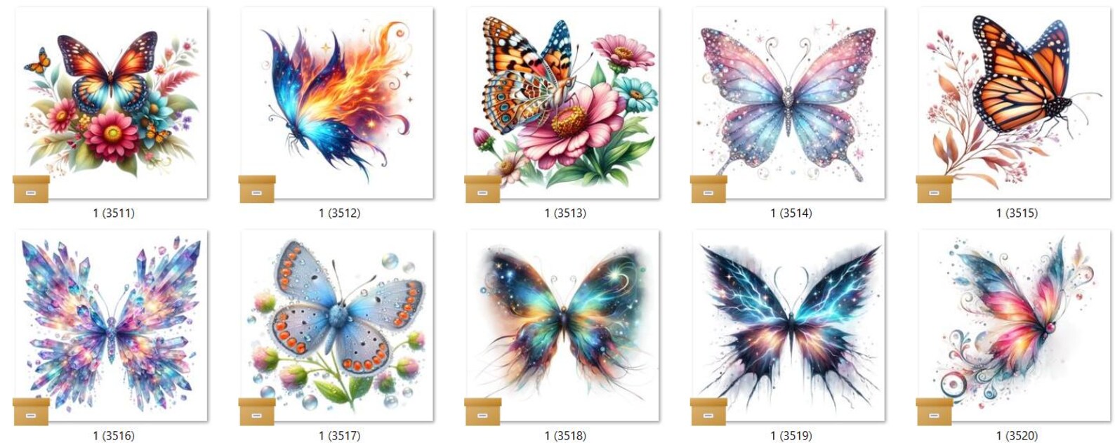 Butterfly Ready to Press Sublimation Transfer Prints (ARANIMAL1531-1620 ...
