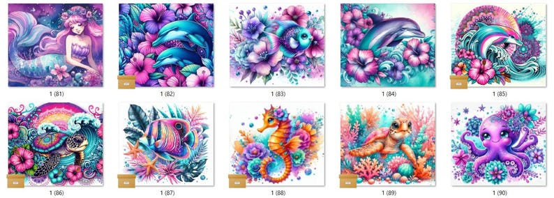 Sea Life Sublimation Transfer Prints: Beach & Summer Designs (bundle of ...