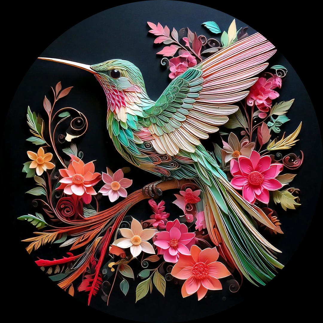 3D Floral Hummingbird Car Coaster: Sublimation Transfer Print (60 ...