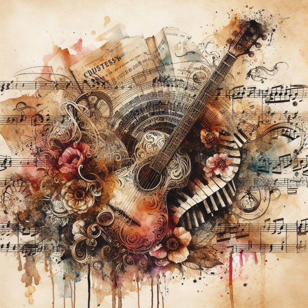 Junk Journal Music Sheet Sublimation Transfer Bundle: 10 Designs - Etsy