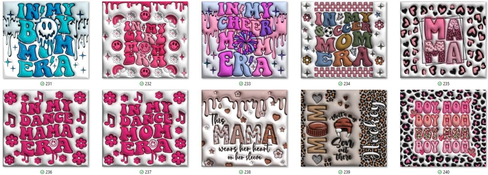 Ready to Press Sublimation Transfer Bundles of 10 Design Transfers - Etsy