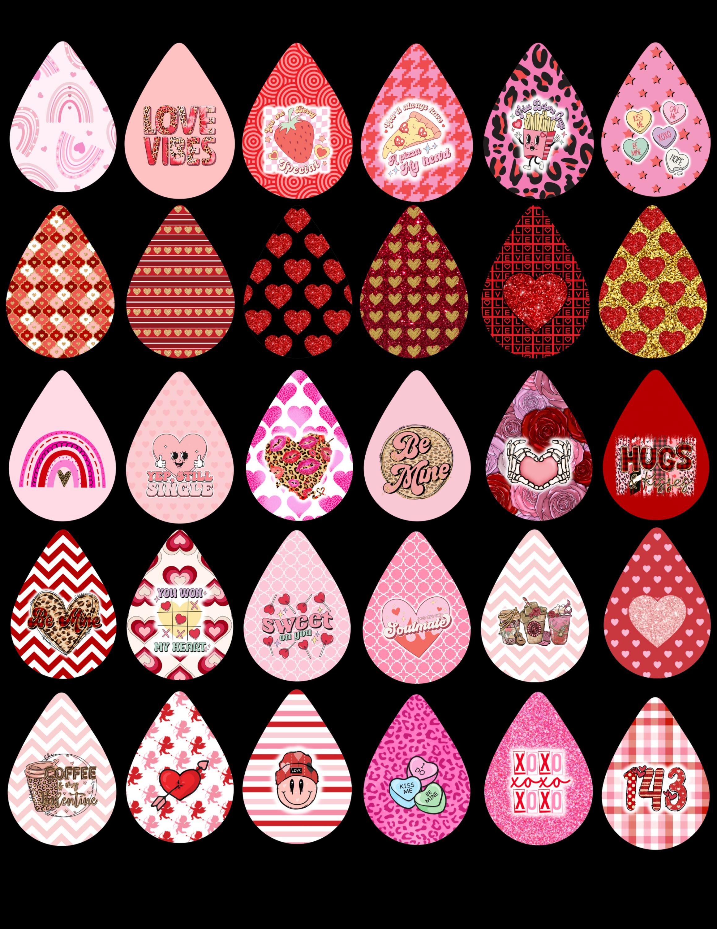 Teardrop Earring Ready to Press Sublimation Heat Transfers Bundles ...
