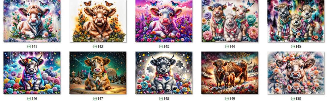 Cow Ready to Press Sublimation Transfer Bundles of 10 Designs (LMHCOW91 ...