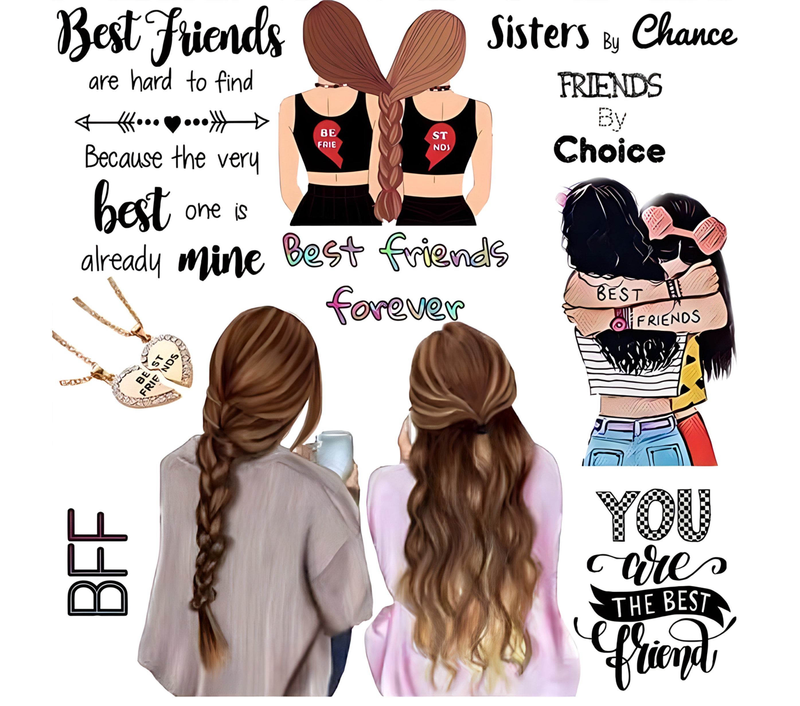 9 BEST FRIEND/SISTER Sublimation Transfer Prints - Etsy